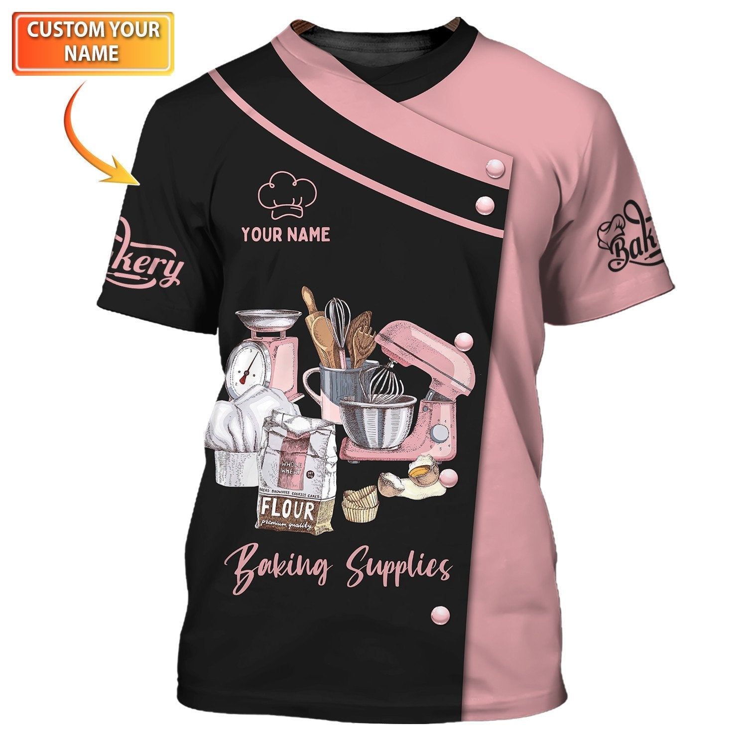 Uni Personalized Name Baking Uniform Baking Pattern 3D Shirt [Non-Work ...
