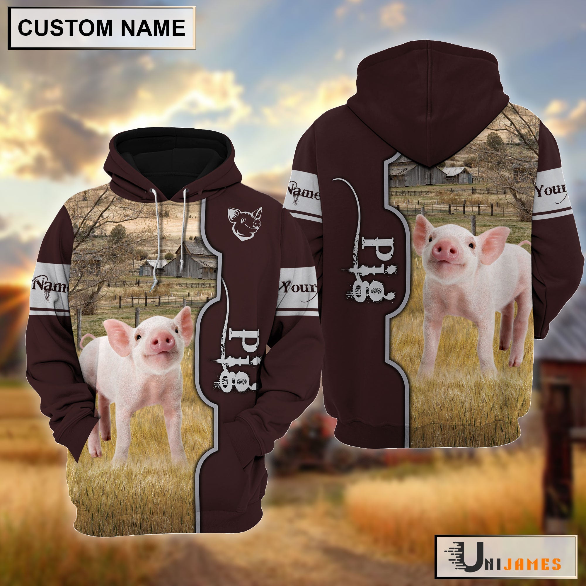 Uni Pig Beautiful Farm Personalized Hoodie – UniJames