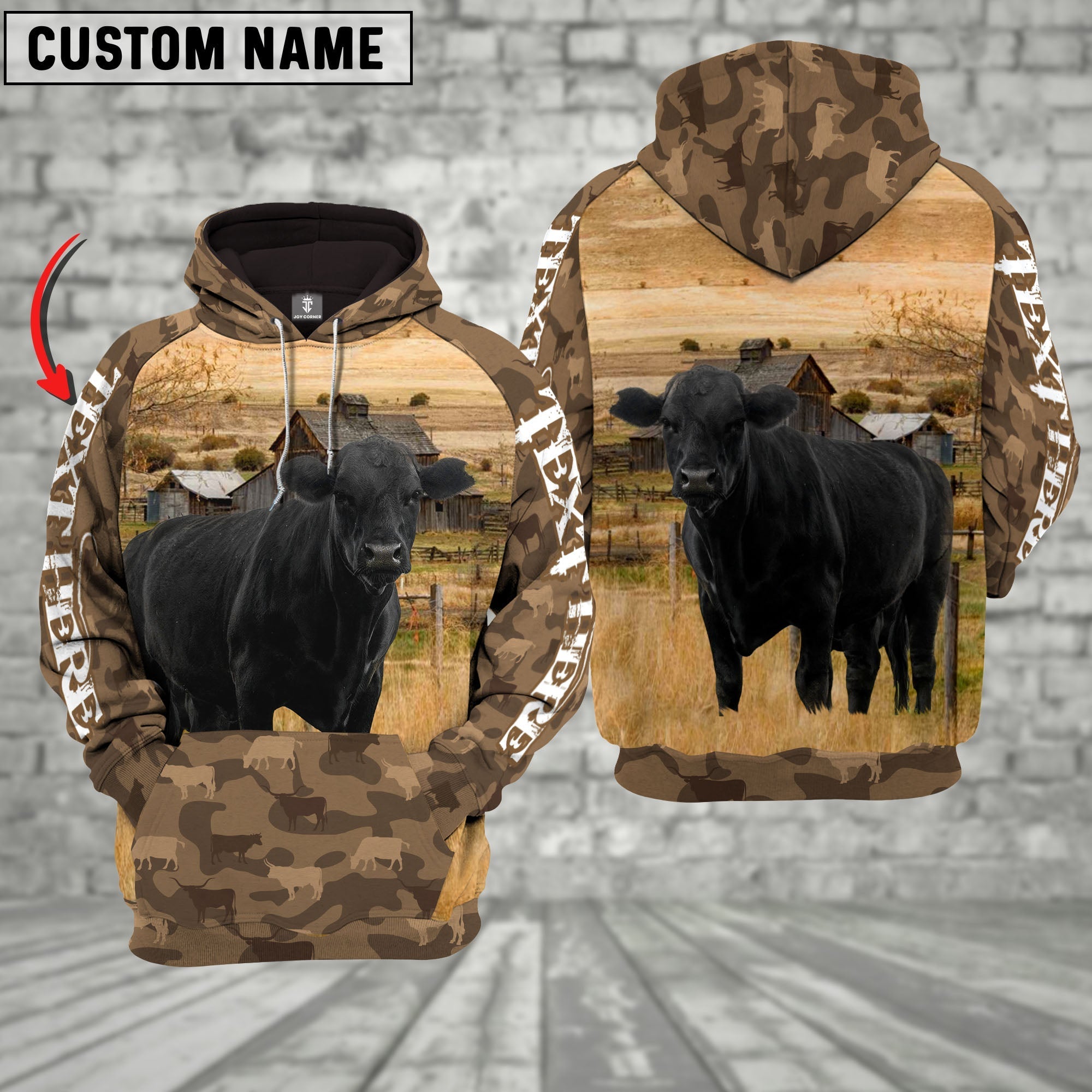 Uni Black Angus Cattle Farming Personalized 3D Hoodie – UniJames
