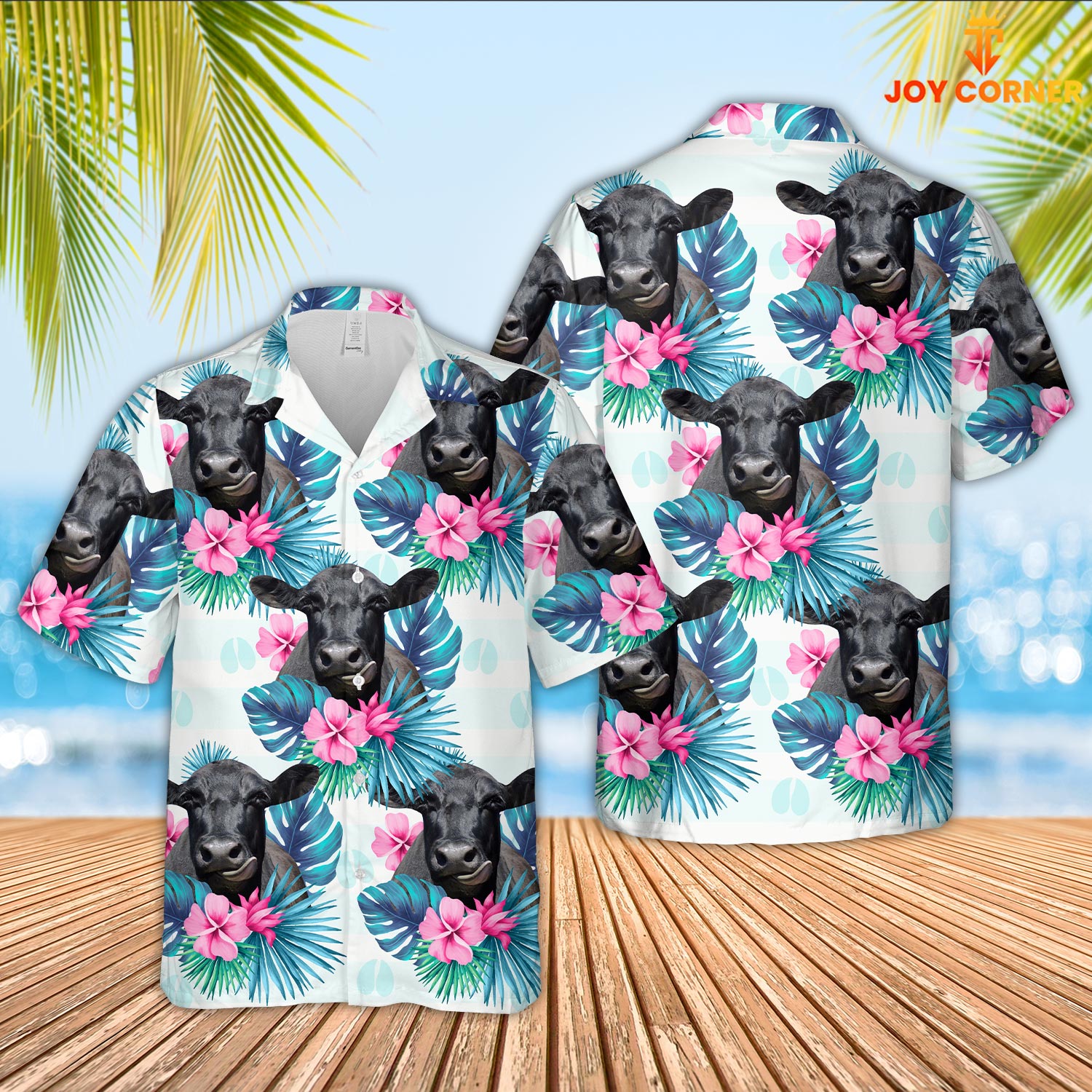Uni Black Angus Foot Sign Pattern 3D Hawaiian Shirt – UniJames