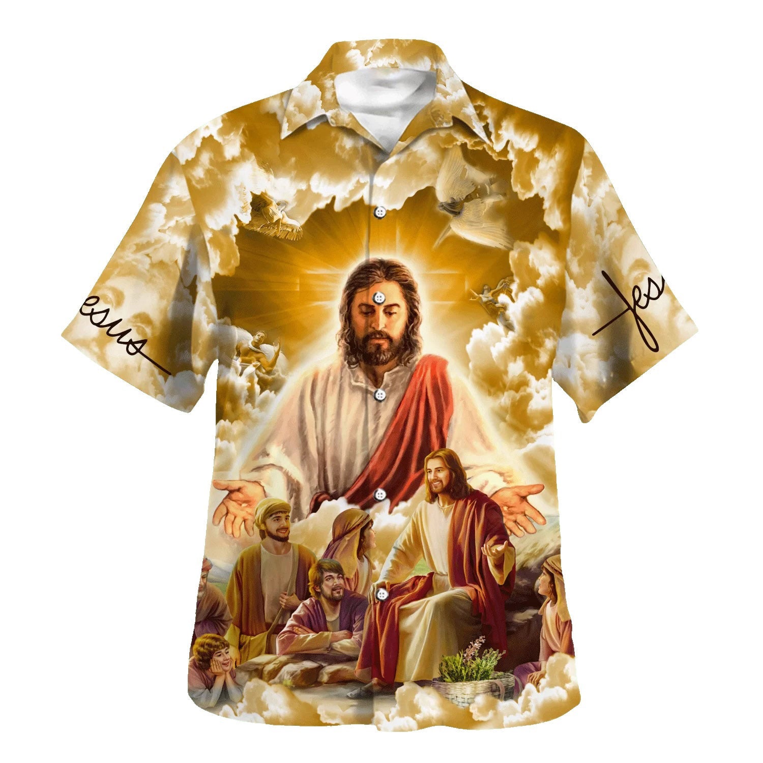 UniJames Jesus Christ With His Disciples Hawaiian Shirts For Men And W