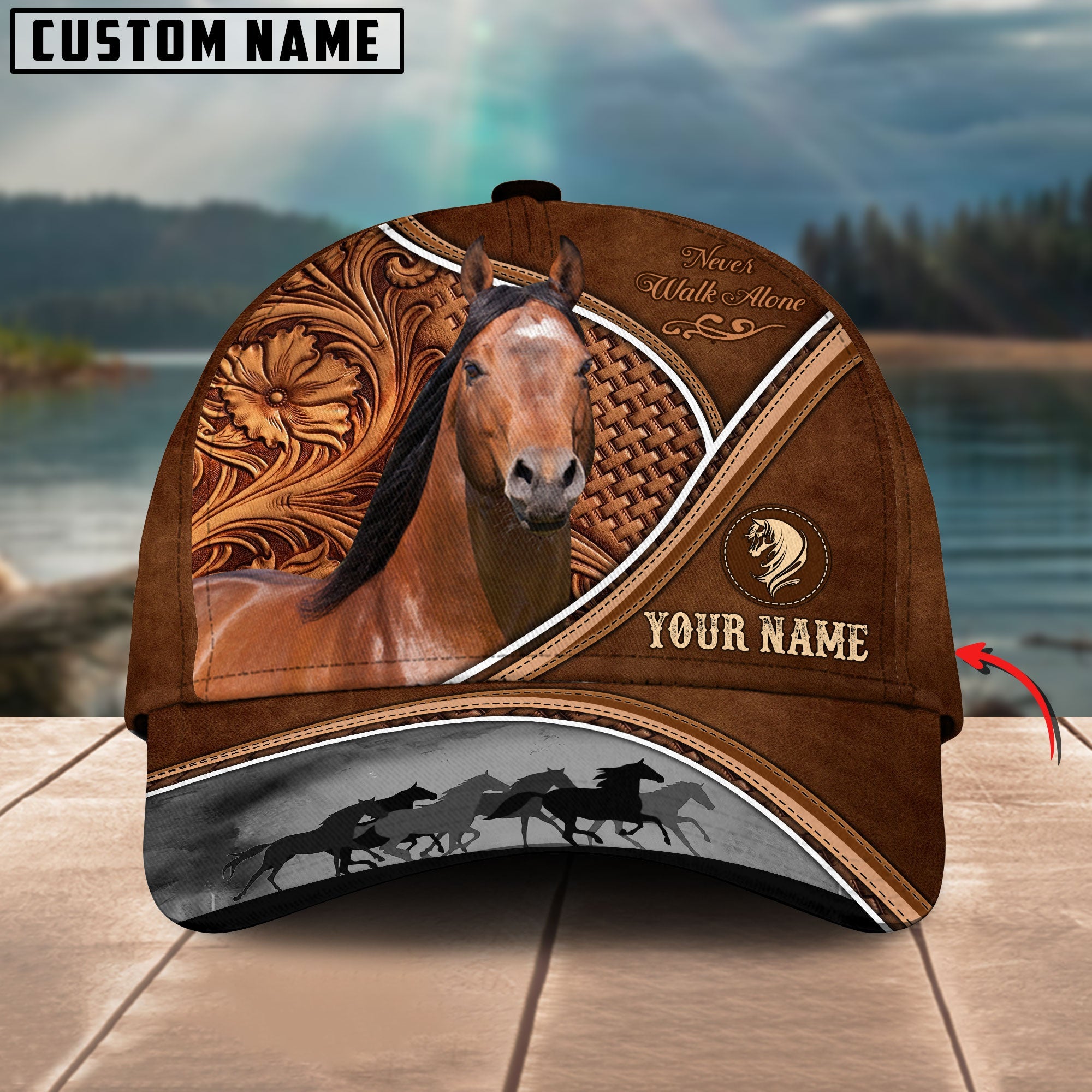 Uni American Quarter Horse Never Walk Alone Personalized Name Cap ...