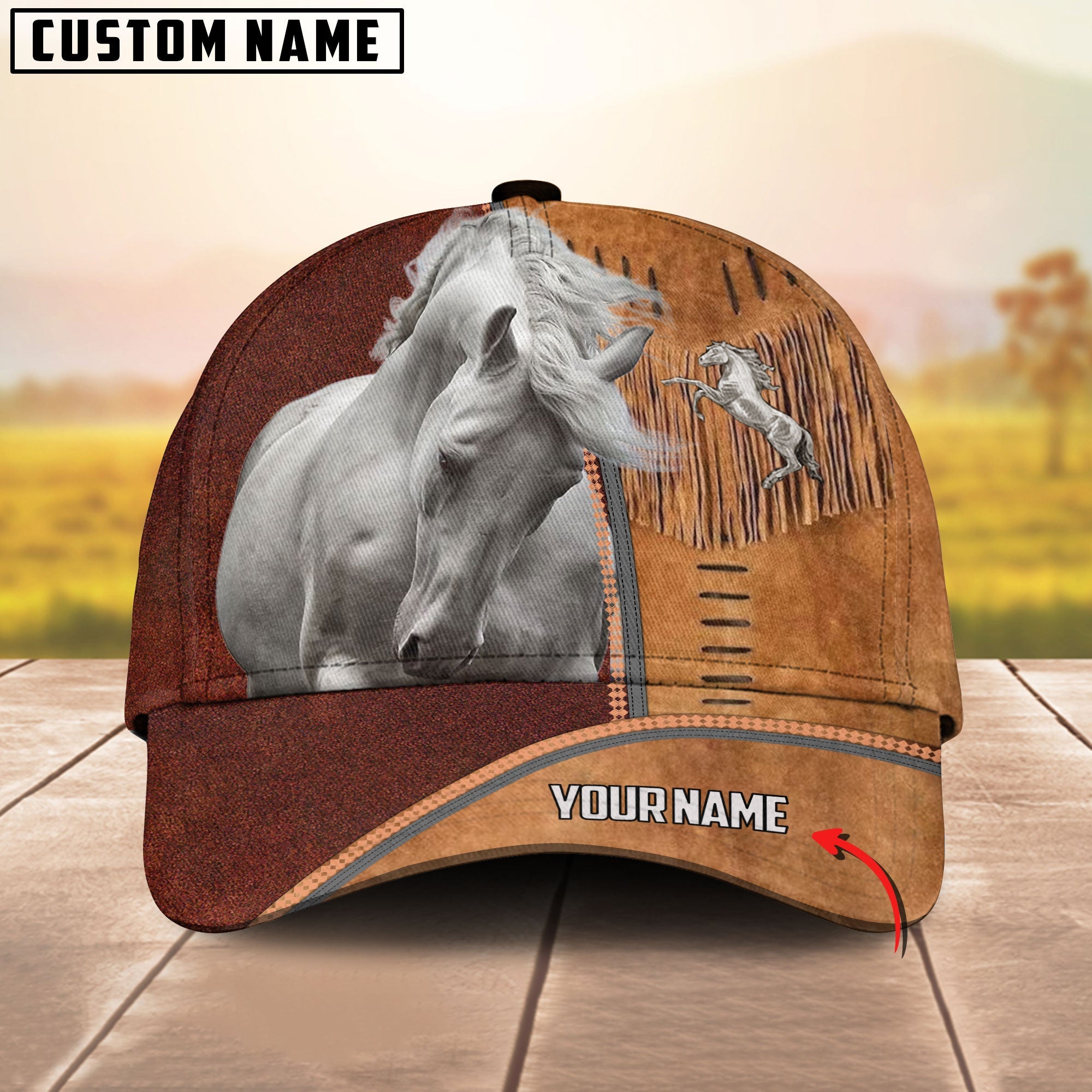 Uni White Horse Personalized Name Cap – UniJames