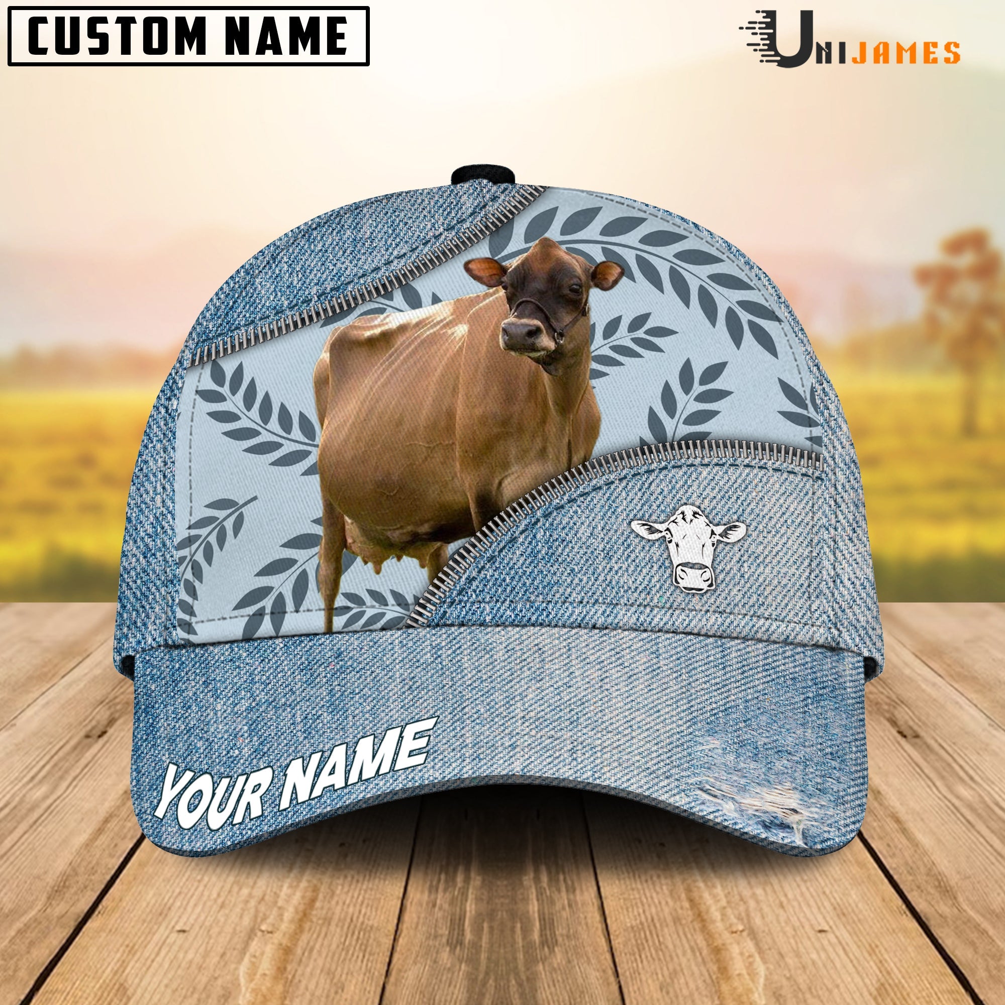 Uni Jersey Countryside Jean Pattern Customized Name Cap – UniJames