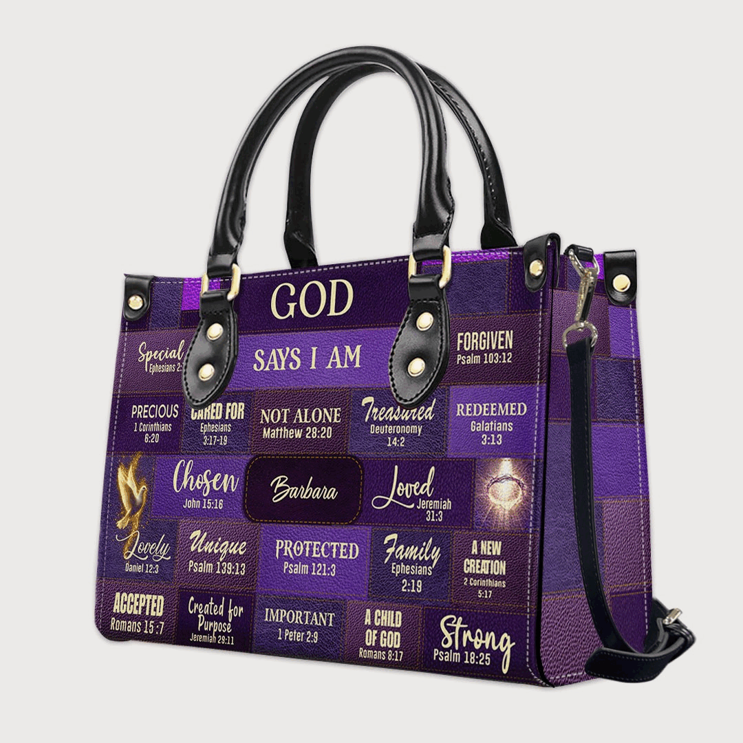 Personalized Christian Handbag – “God Says I Am” Scripture Tote Bag ...