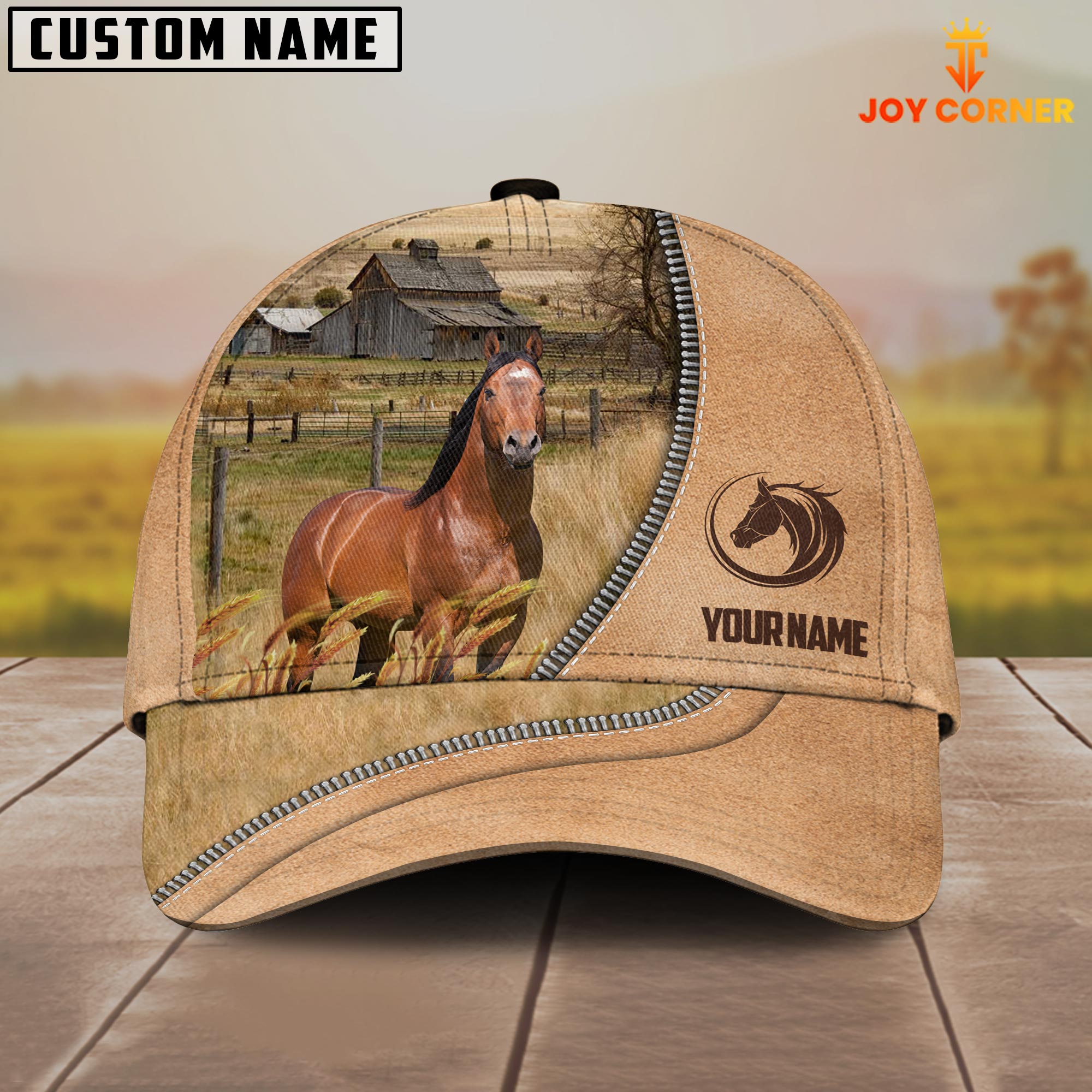 Uni Horse Farming Light Brown Customized Name Cap – UniJames