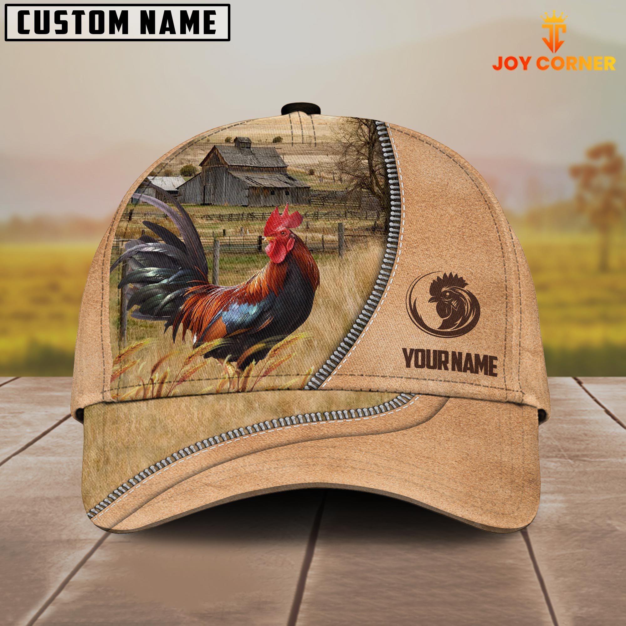Uni Rooster Farming Light Brown Customized Name Cap – UniJames