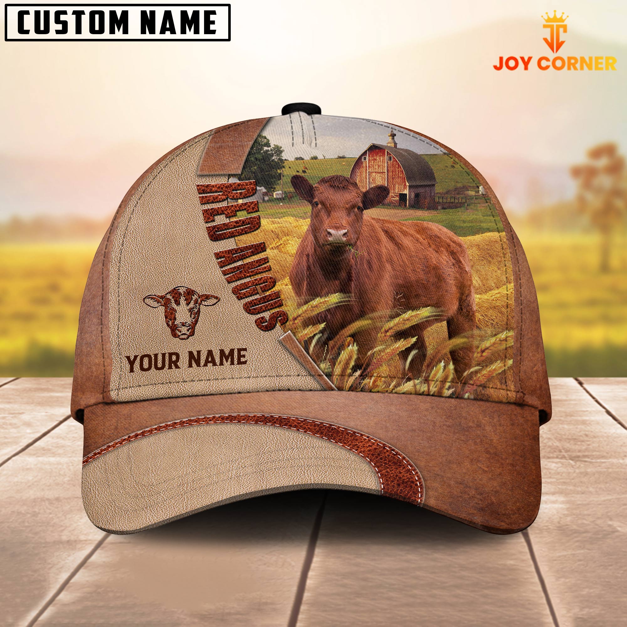 Uni Personalized Name Red Angus Farm Barn Cap – UniJames