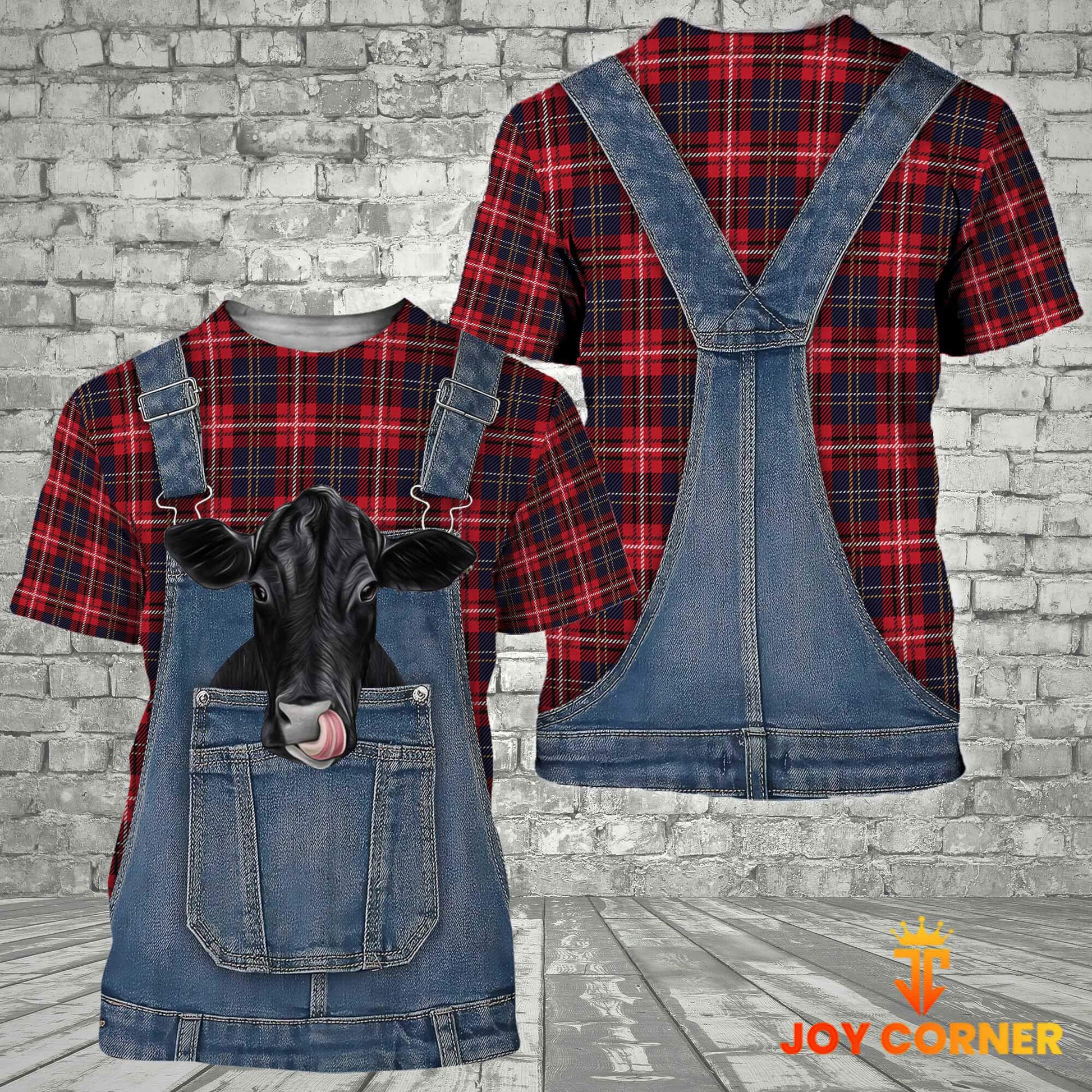 Unique Black Angus Red Plaid Pattern 3D Shirts – UniJames
