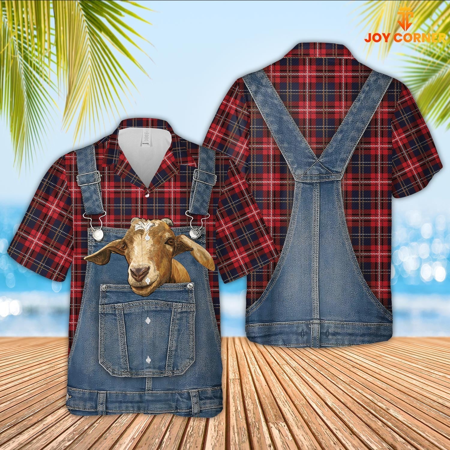 Unique Goat Red Plaid Pattern 3D Shirts – UniJames