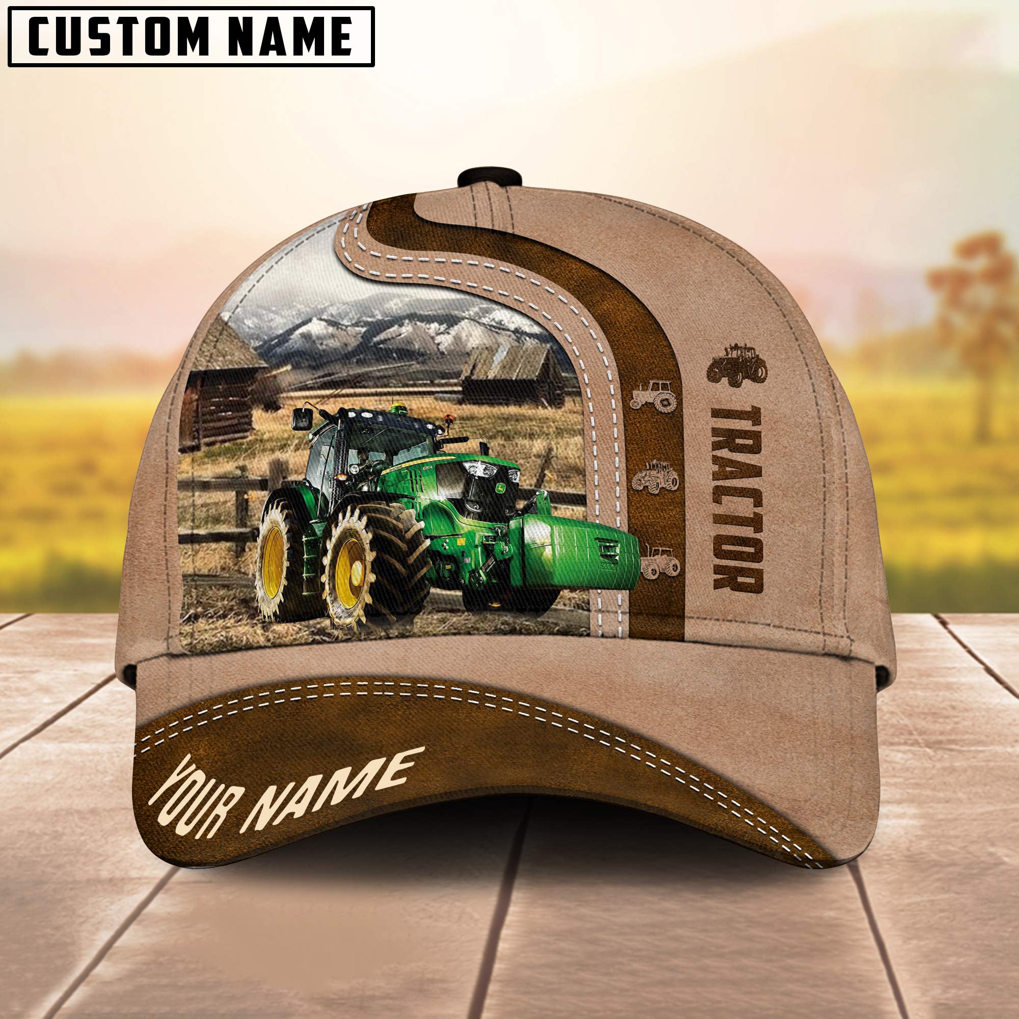 Uni Tractor Custom Name Light Brown Cap – UniJames
