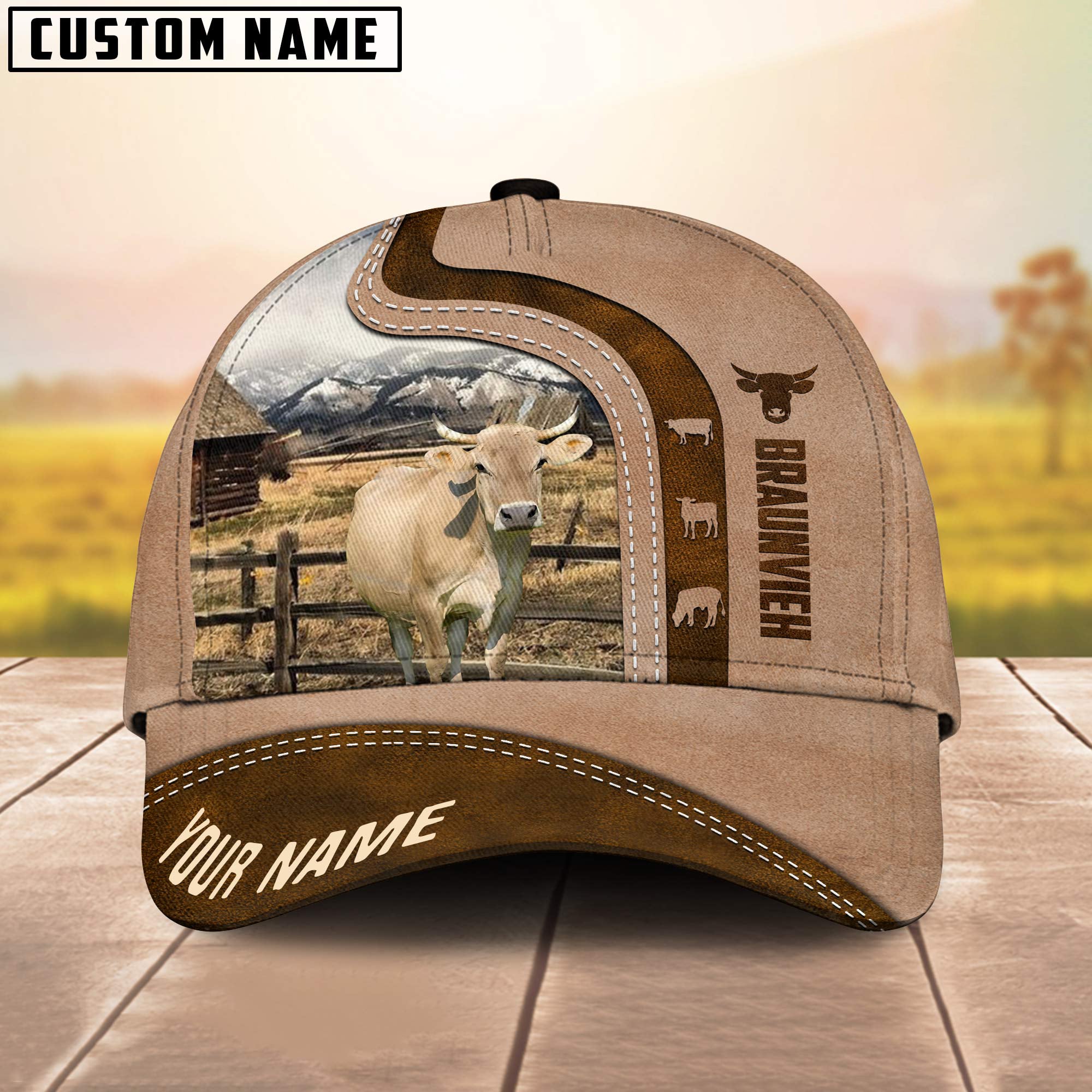 Uni Custom Name Braunvieh Cattle Light Brown Cap – UniJames