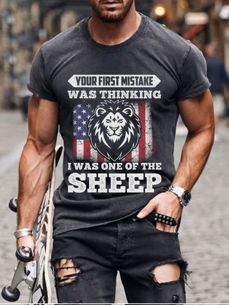 Men's Your First Mistake Was Thinking I Was One of The Sheep T-Shirt ...