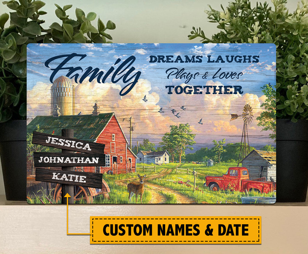 Uni Custom Names And Date Wood Sign - Family Home Decor – UniJames