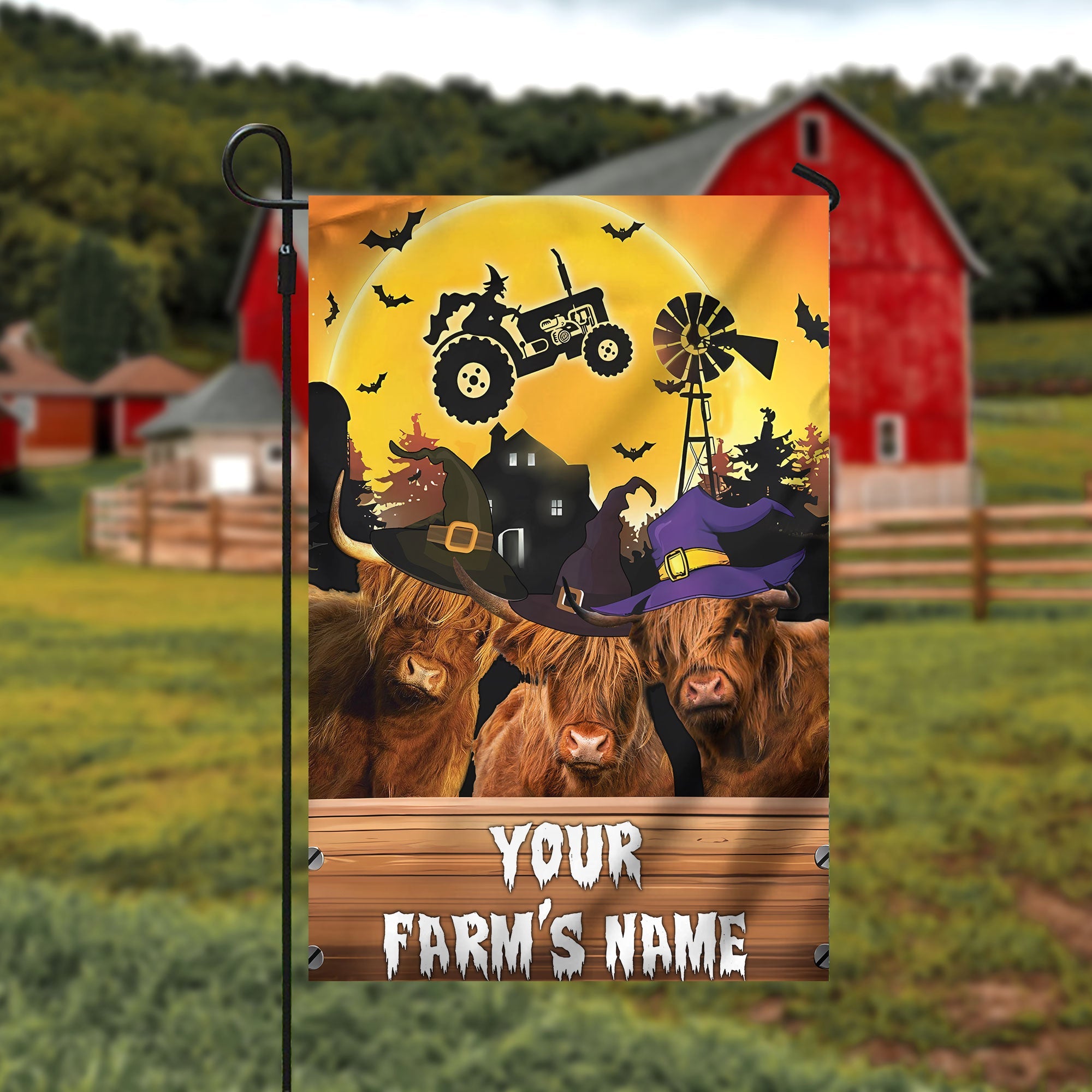 Uni Highland Farming Customized Name 3D Flag – UniJames
