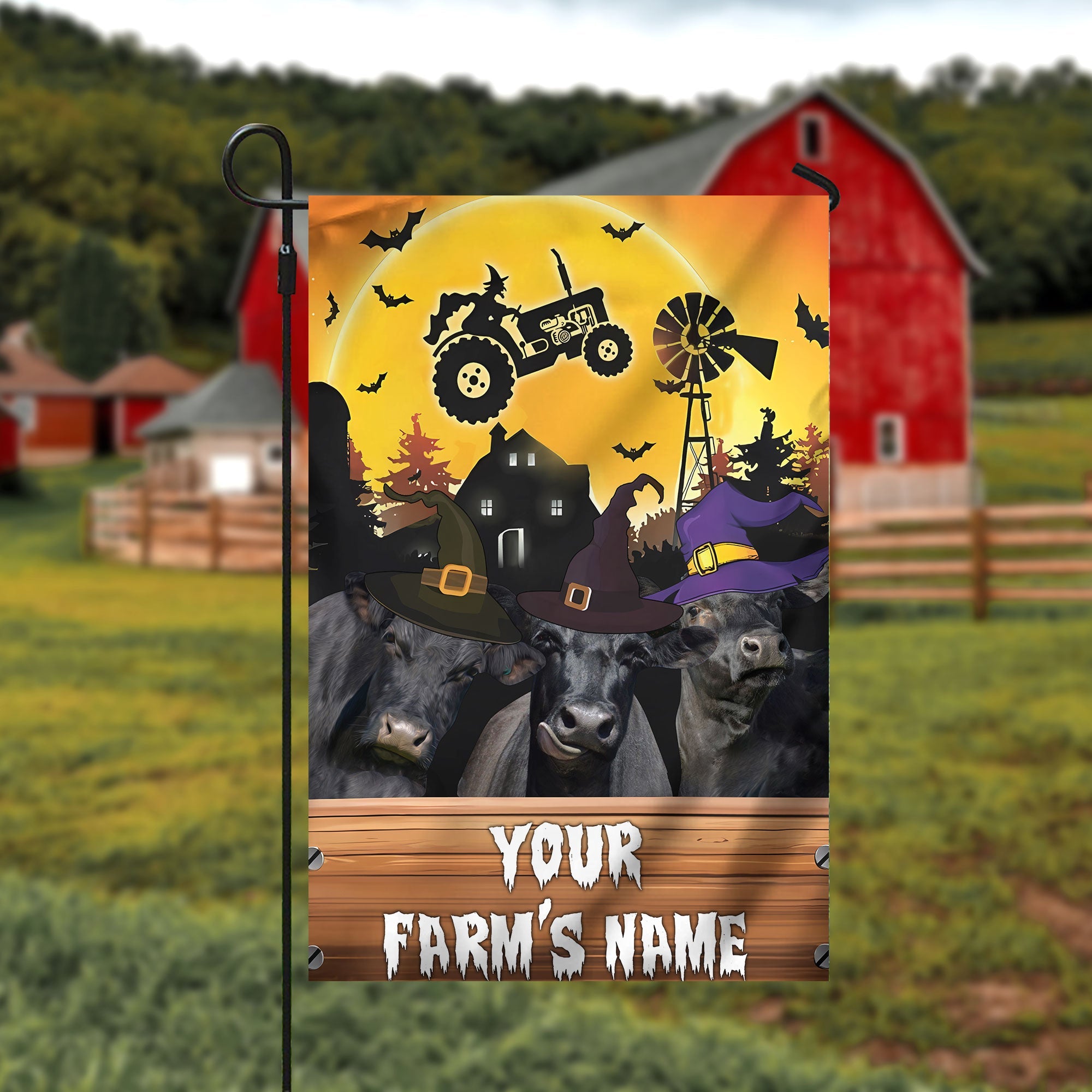 Uni Black Angus Farming Customized Name 3D Flag – UniJames