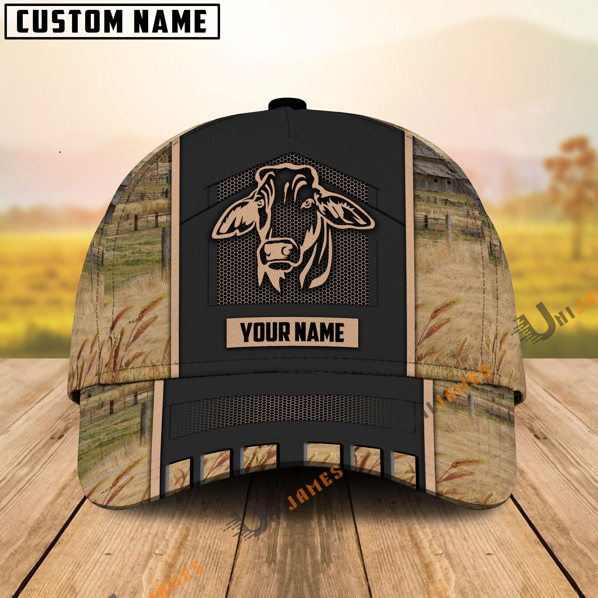 Uni Brahman Cattle Customized Name Cap – UniJames