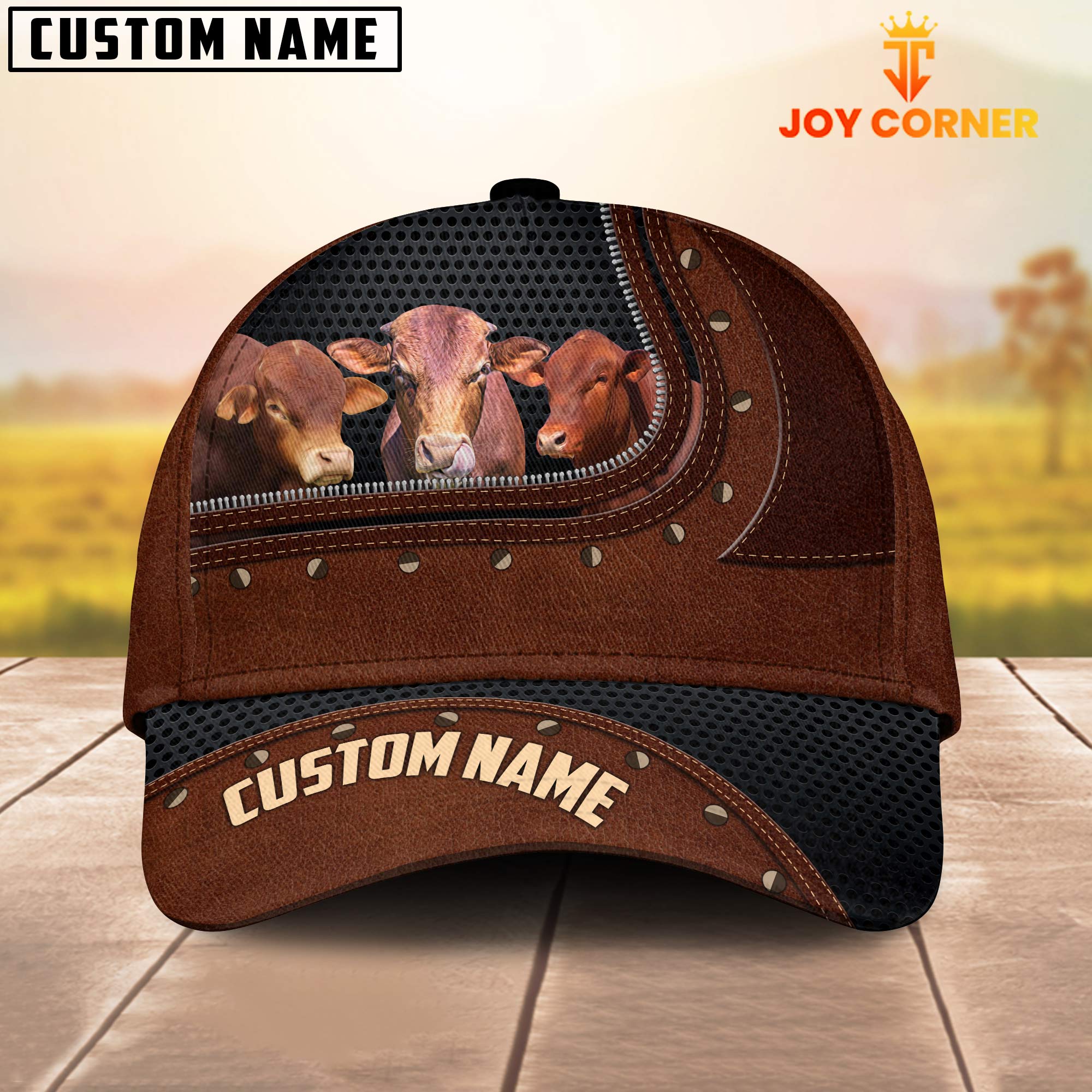 Uni Beefmaster Happiness Zipper Pattern Customized Name Cap – UniJames