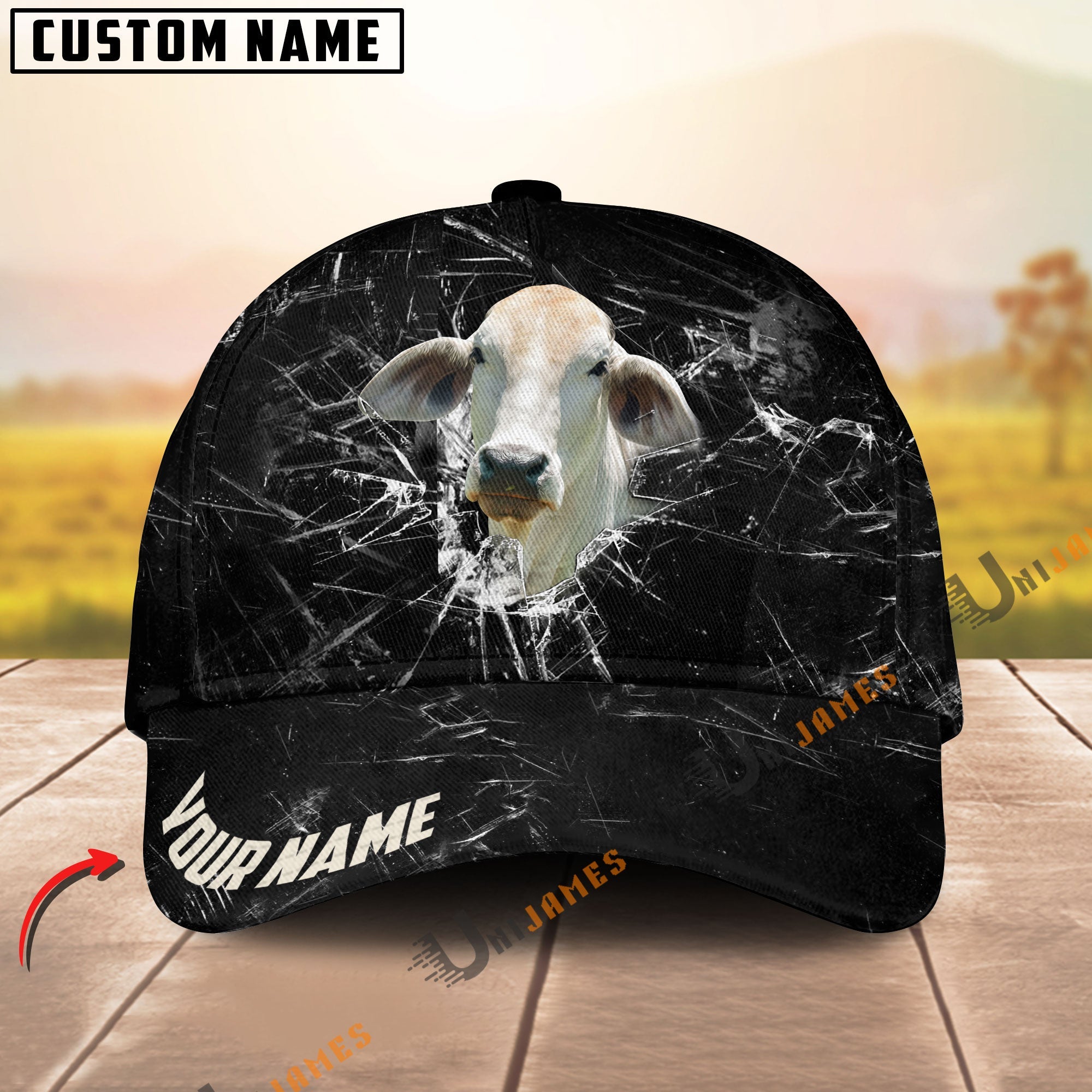 Uni Brahman Glass Broken Customized Name Cap – UniJames