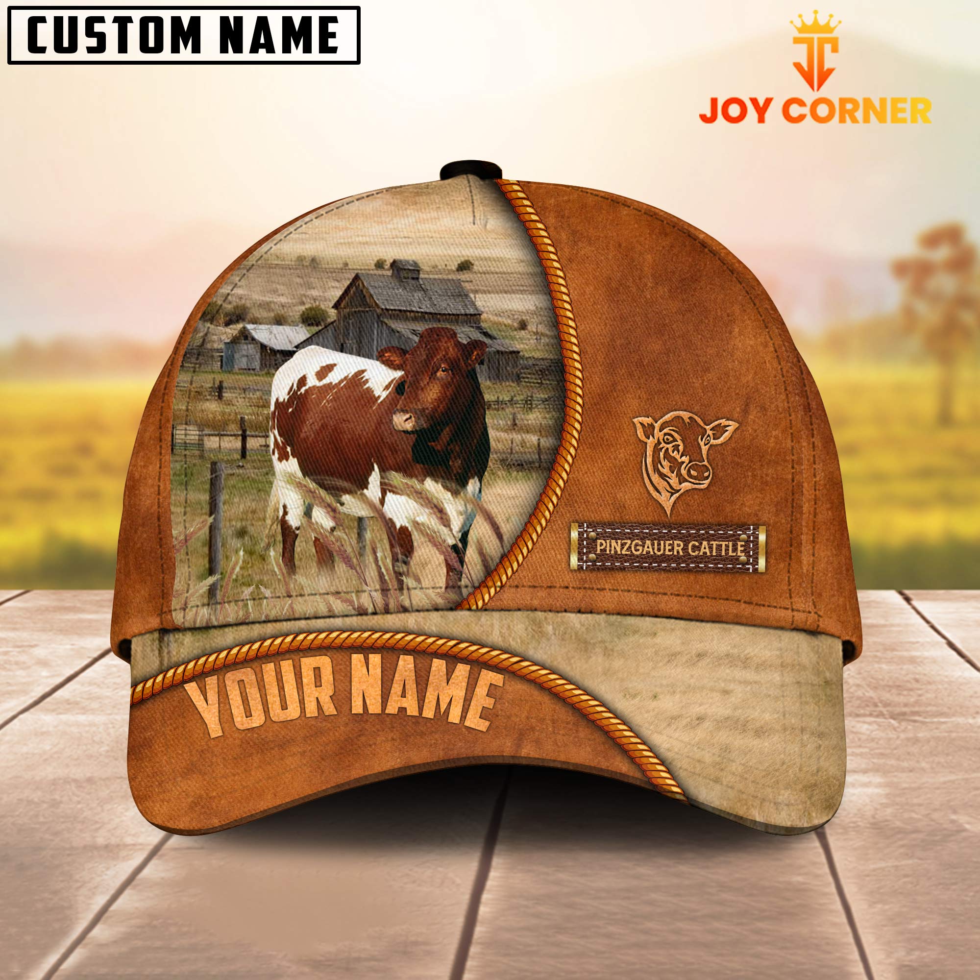 Uni Custom Name Pinzgauer Cattle Leather Pattern Cap – UniJames