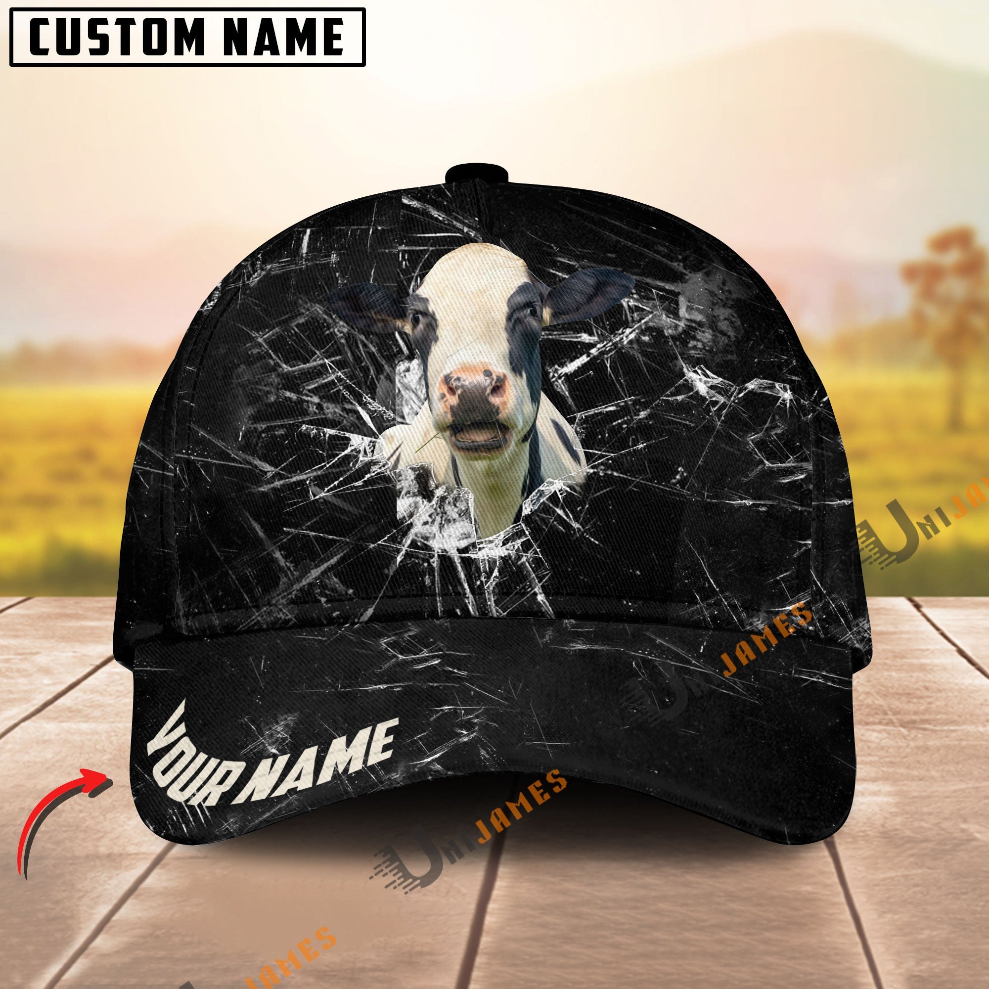 Uni Holstein Glass Broken Customized Name Cap – UniJames