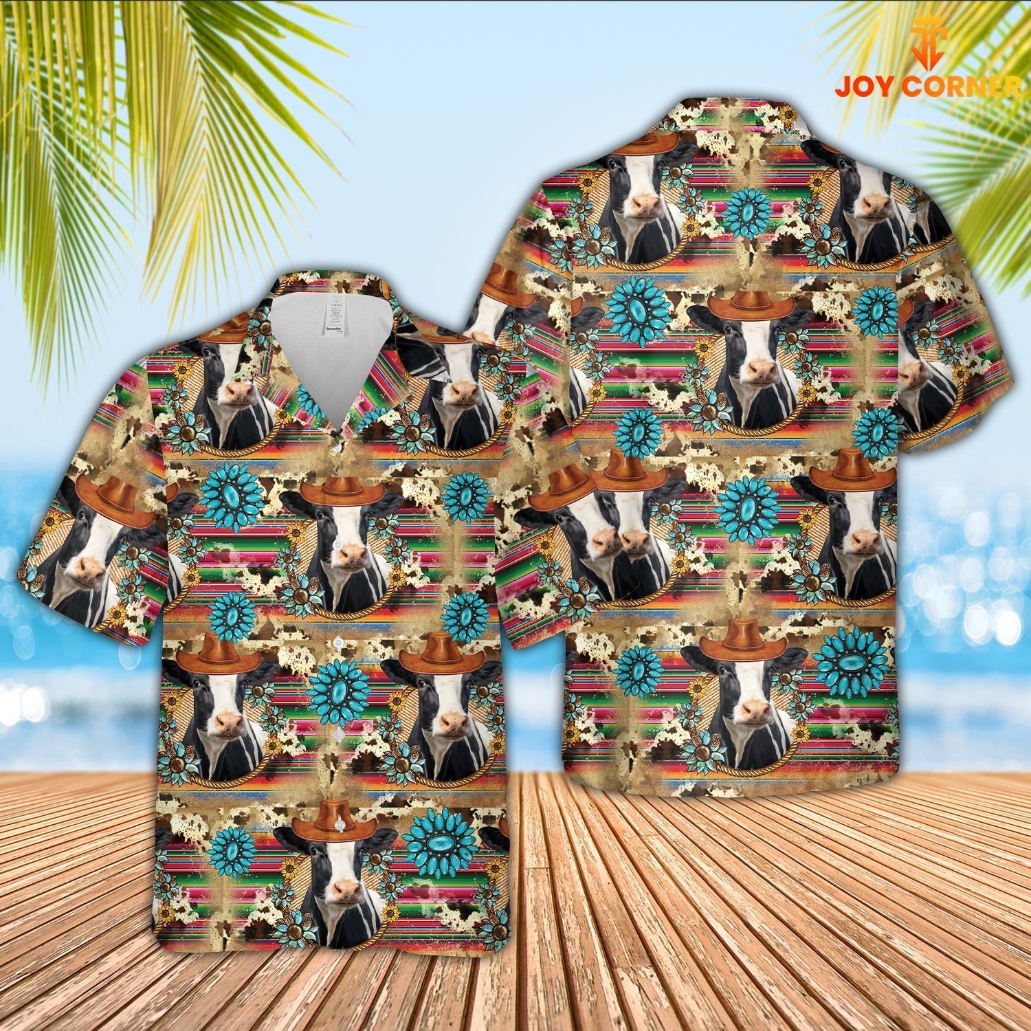 Uni Holstein Cowboy Pattern 3D Hawaiian Shirt – UniJames