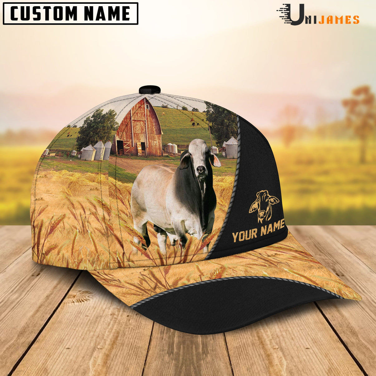 Uni Brahman Barn Farm Black Customized Name Cap – UniJames