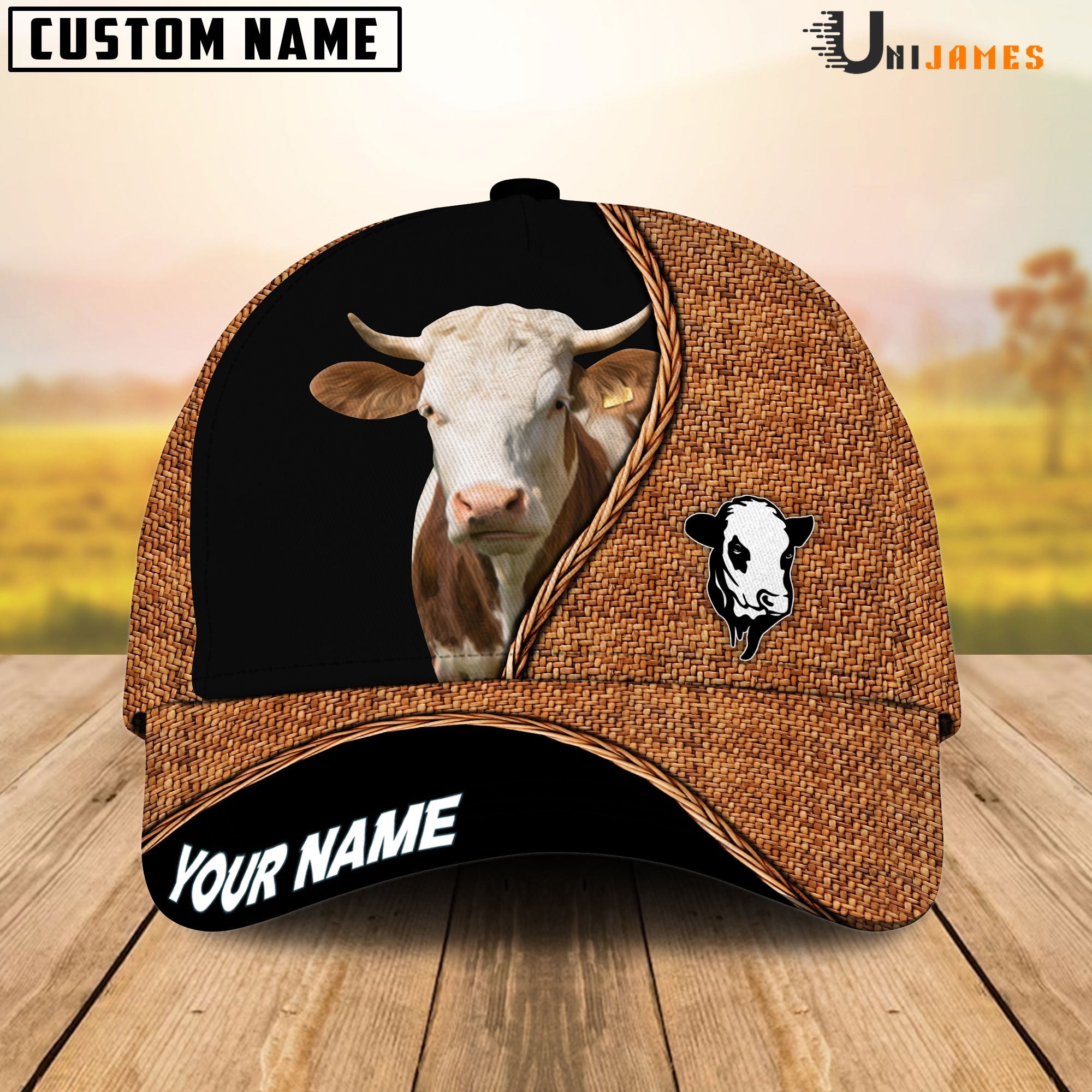 Uni Simmental Rattan Pattern Customized Name Cap – UniJames